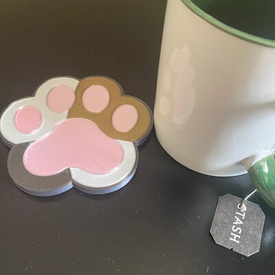 Cat Paw Coaster Set, Cute Cat Coasters, Paw Coasters, Handmade Coasters ...