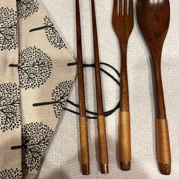 Coconut Cutlery Set | on the Go | Sustainable | Travel | Eco Friendly ...