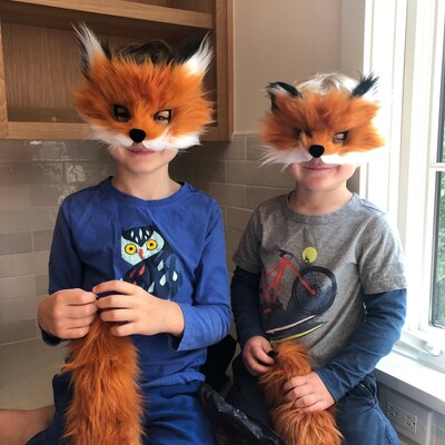 Children's Faux Fox Fur Mask, Handmade - Etsy