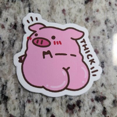Thicc Thick Pig Booty Vinyl Sticker - Etsy