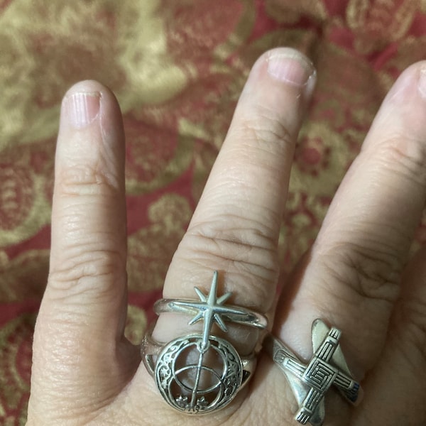 Gold North Star Ring, Silver Nautical Starburst Ring - Etsy