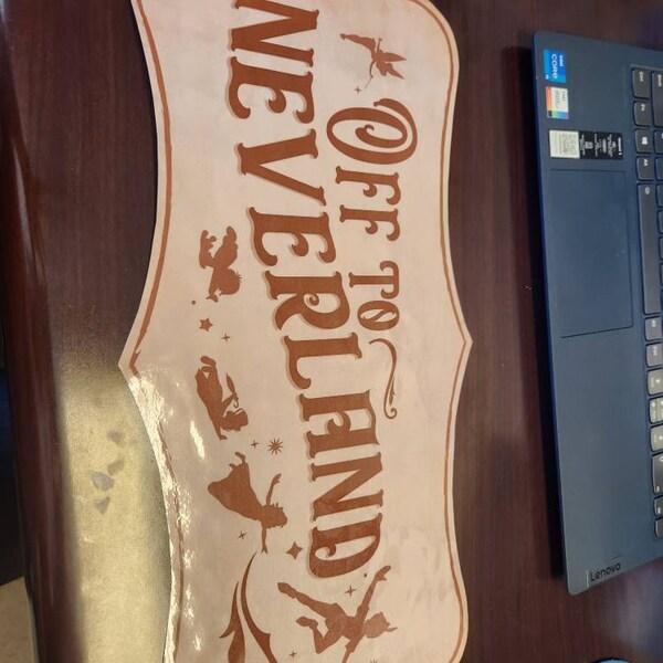 Printable off to Neverland Sign, Peter Pan Birthday Party Decoration ...