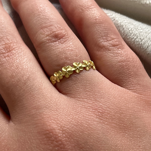 Gold Plumeria Flower Ring, Band Ring Lei Ring Gift, Gift for Her ...