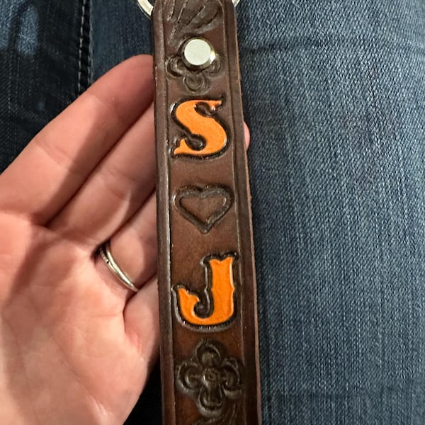 Custom Western Leather Keychain Strap - Etsy