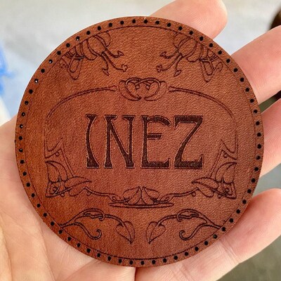 Square Leather Patch Monogram Leather Patch Backpack - Etsy