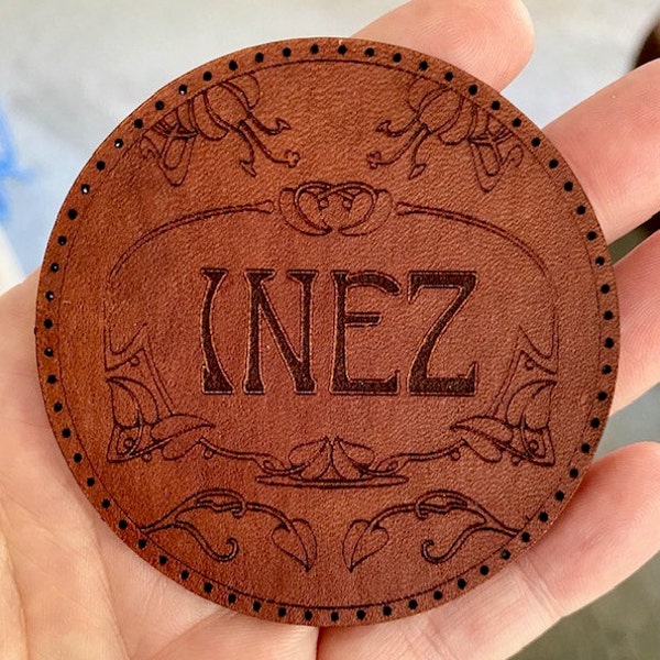 Square Leather Patch | Monogram Leather Patch | Backpack Leather Patch ...