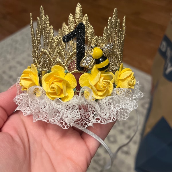 My 1st Bee Day Crown | Sweet to Bee One | Queen Bee Birthday Party Hat ...