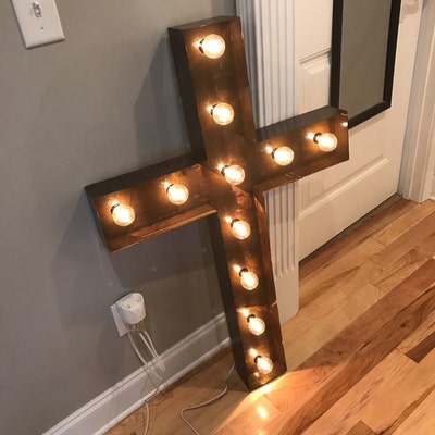 Custom Signs, Marquee Cross, Lighted Metal MARQUEE Cross, Marquee Sign ...