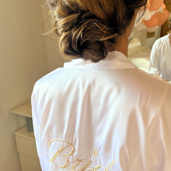 Bridal Robes-black Embroidered Bridal Robes /bridesmaid Robes/bridal ...