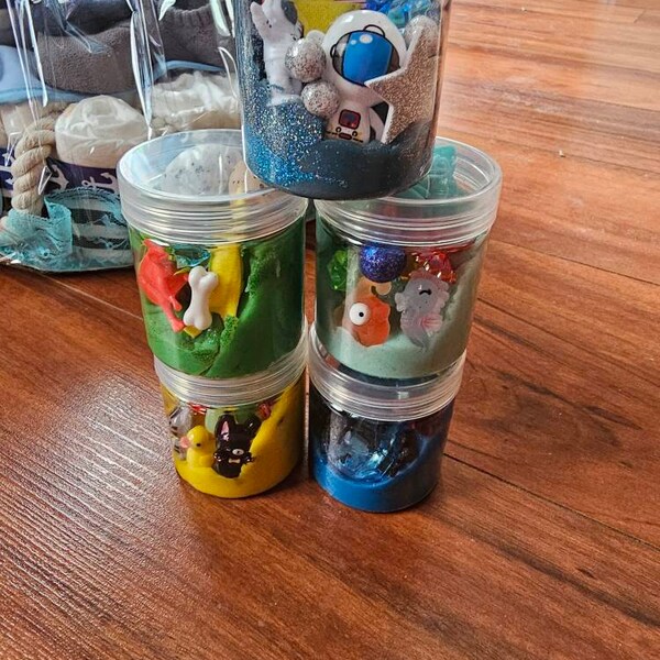 CHOOSE 5 or 1 Play Dough Kit Jars, Playdough Set, Girls Boys Gift ...