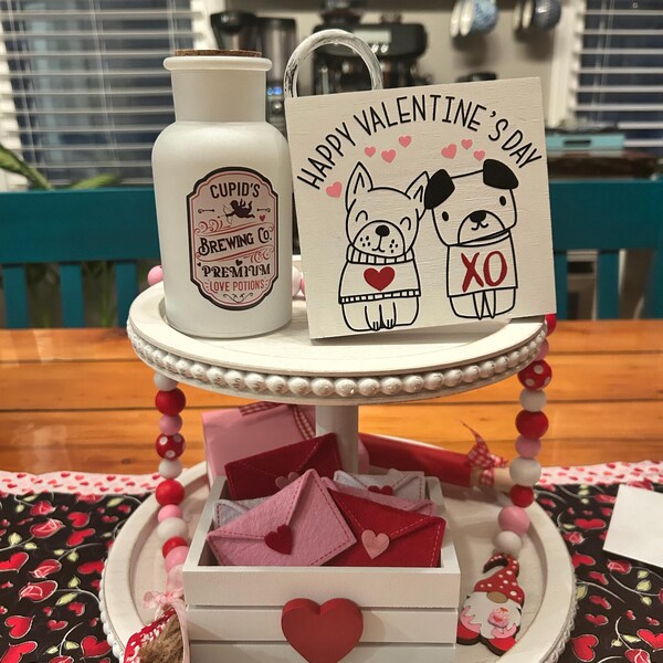 Valentines Day Tiered Tray Decor, Dog Tiered Tray Decor, Dog Lover ...