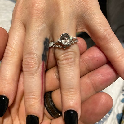 Vintage Black Rutilated Quartz Engagement Ring 14k Rose Gold Oval Cut ...