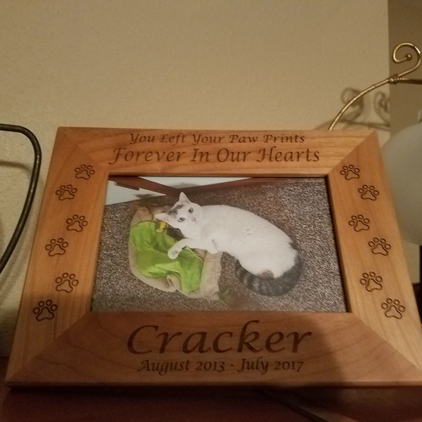 Custom Cat Frame, Pet Memorial Frame, in Memory of Cat, Memorial for ...
