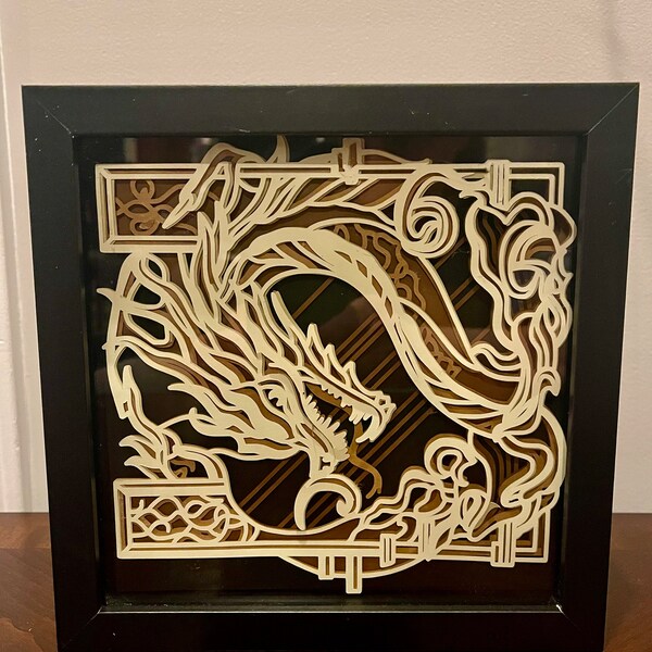 Dragon Multilayer SVG/ Dragon Cut File/ 3D Layer/ Plywood Cutting ...