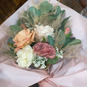 Rustic Boho Wedding Bouquetartificial Faux Flowers Home | Etsy