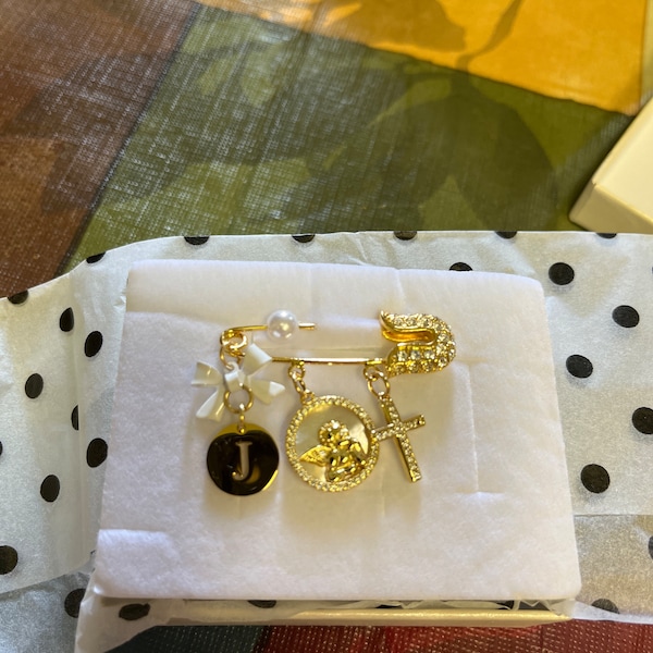 24k Protection for Baby Safety Pin, Guardian Angel Baby Pin Brooch ...