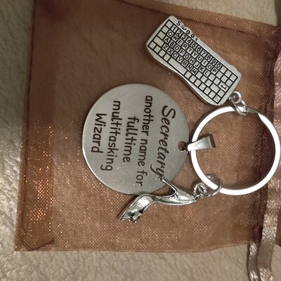 SRK, Secretary Keychain, Awesome Secretary, Keyboard Charm, Office ...