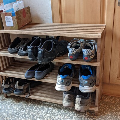 Entryway Bench or Hall Bench With Built in Shoe Rack White - Etsy