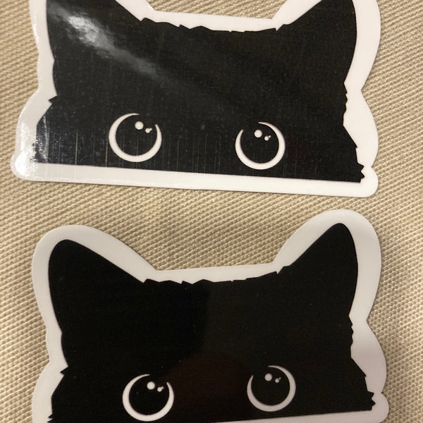 Peeking Cat Sticker - Etsy