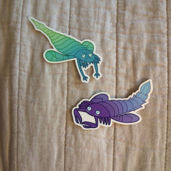 Silurian Paleontology Stickers - 14 Designs - Eurypterus Pterygotus ...