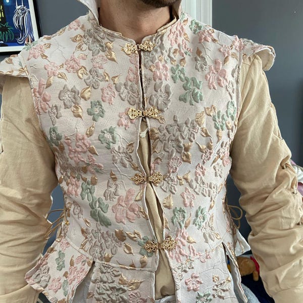 PDF MEDIUM Mens Renaissance Side Tie Doublet Vest With Tabs Collar ...