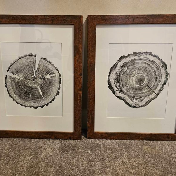 TREE RING ART Print, Tree Ring Print, Set of 6 Prints, Log Print Tree ...