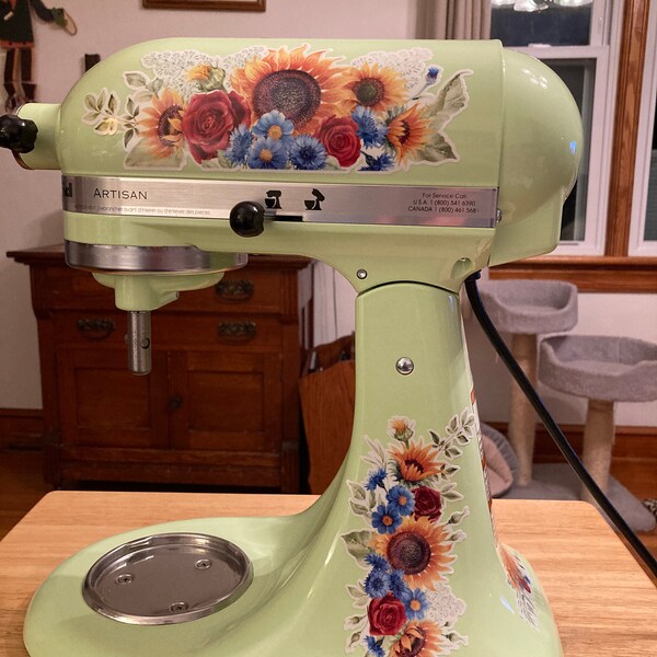 Sunflower and Roses Watercolor Bouquets Kitchen Aid Mixer Decals ...