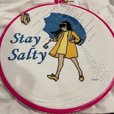 Stay Salty Cross Stitch Pattern, Funny Crossstitch PDF, Girl Embroidery ...