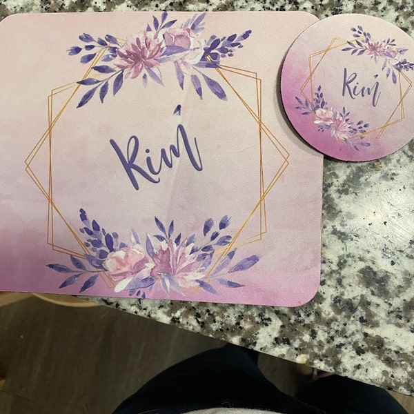 Purple Personalized Desk Set, Personalized Mousepad, Personalized ...