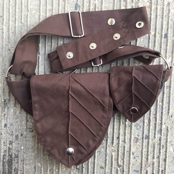 Brown Leaf Utility Belt ~ Festival Pocket Belt ~ Elf Forest Cosplay ...