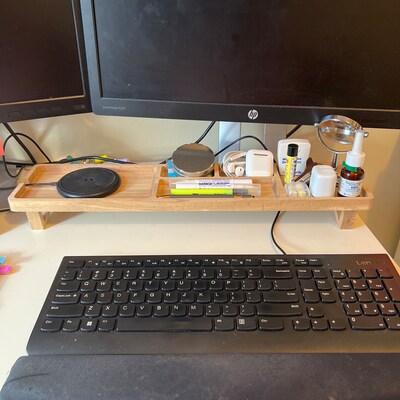 Plywood Monitor Stand: Elegant Wooden Shelf Riser for Your Computer ...