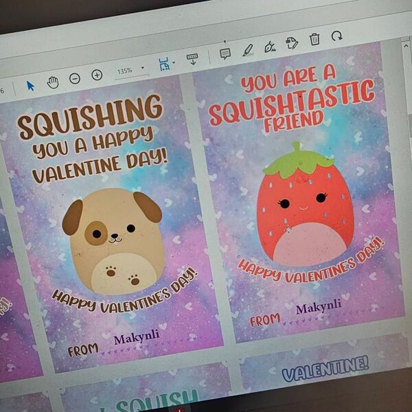 15 Squishmallow Valentine Cards, Squishy Valentine Cards, Squishmallow ...