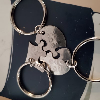 Heart Puzzle Keychain, Puzzle Piece Keyring, Best Friend Gift, Puzzle ...