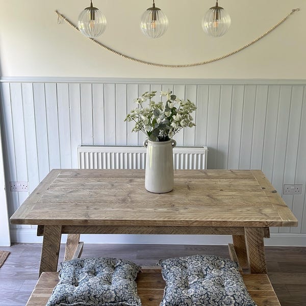 Solid Wood Farmhouse Dining Room Table - the Coast Table in Hazel - Etsy UK