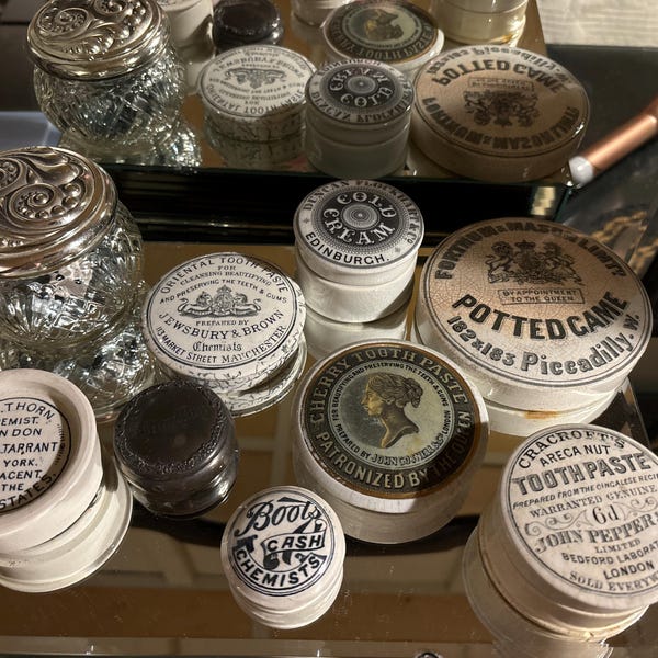 Antique French Ointment Pots - Etsy