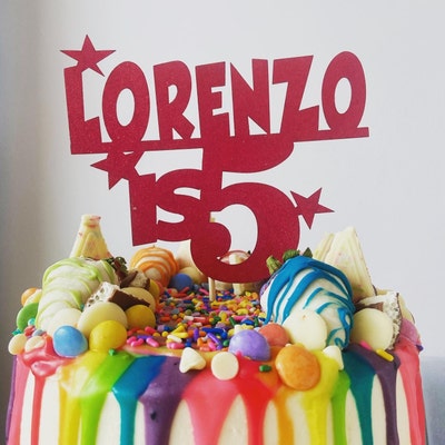 Birthday Personalised Cake Topper for Kids Girls Boys Custom Cake ...