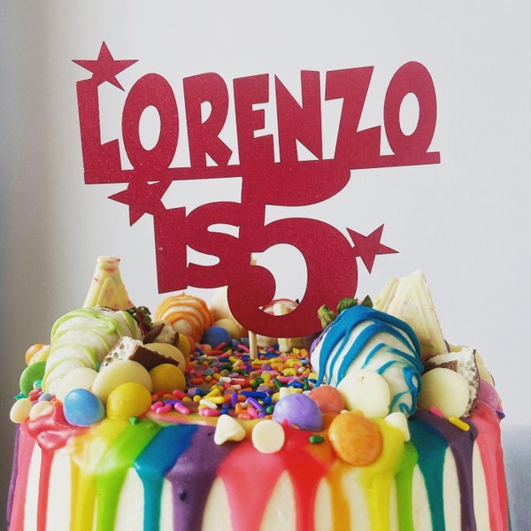 Birthday Personalised Cake Topper for Kids Girls Boys Custom Cake ...