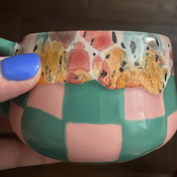 Handmade Double Espresso Cup, Ombre Pottery Cup, Kitchen Gift,home ...