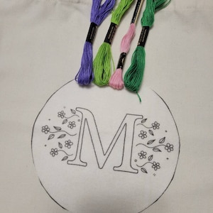 Floral Alphabet Embroidery Pattern, 6 Inch, Instant Digital Download ...