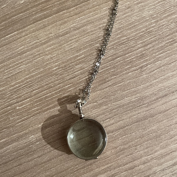 Beveled Glass Locket Necklace, Glass Locket Pendant, Personalized Women ...