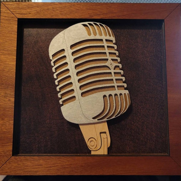 Vintage Microphone - SVG Laser Cut Files - for Glowforge & Laser ...