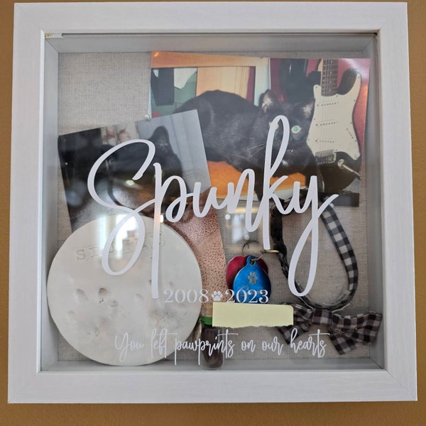 Personalized Pet Dog/cat Memories Memorial Keepsake Shadowbox With Name ...