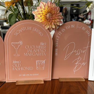 Signature Drink His & Hers Bar Menu Sign Personalized Drinks Custom ...