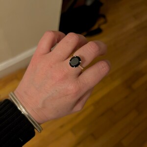 Black Star Sapphire Ring, Black Stone Ring, Round Diopside Ring ...