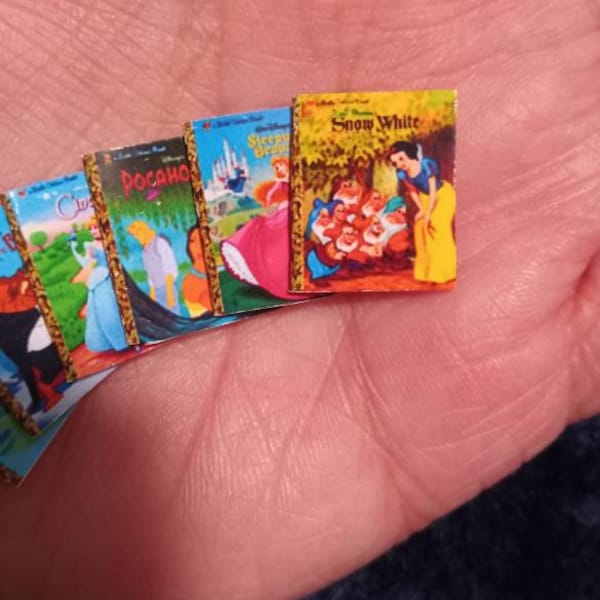 Disney Princess Set 1 - 6 Little Golden Books – Dollhouse Miniature, 1: ...