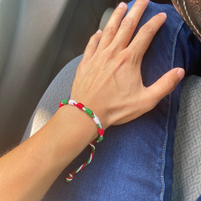 Mexico Bracelet/tricolor Bracelet/mexican Tricolor Friendship Bracelet ...