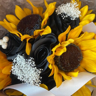 Sunflower Bouquet Turquoise Sunflower Bouquet Malibu - Etsy