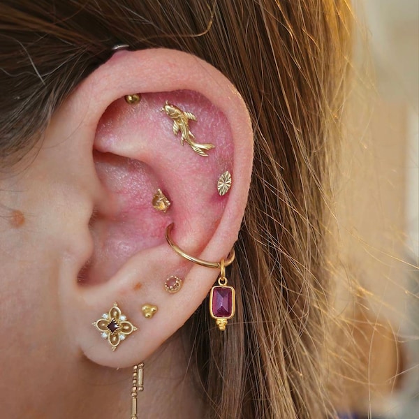 14k Solid Gold Cz Crown Belly Button Ring Tiara Gold Belly Ring ...