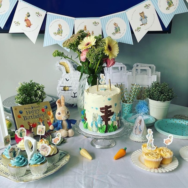 Peter Rabbit Bunting Garland, Christening Party Decoration, Baby Shower ...