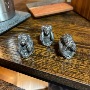Thimble See No Evil Hear No Evil Speak No Evil Monkeys, Pewter ...